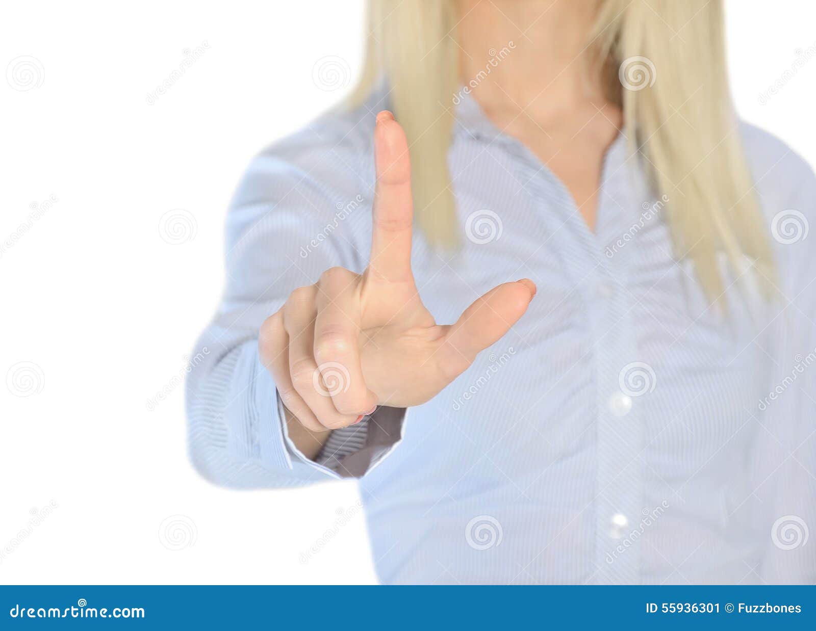Business Woman Pressing Something Stock Image - Image of girl, people ...