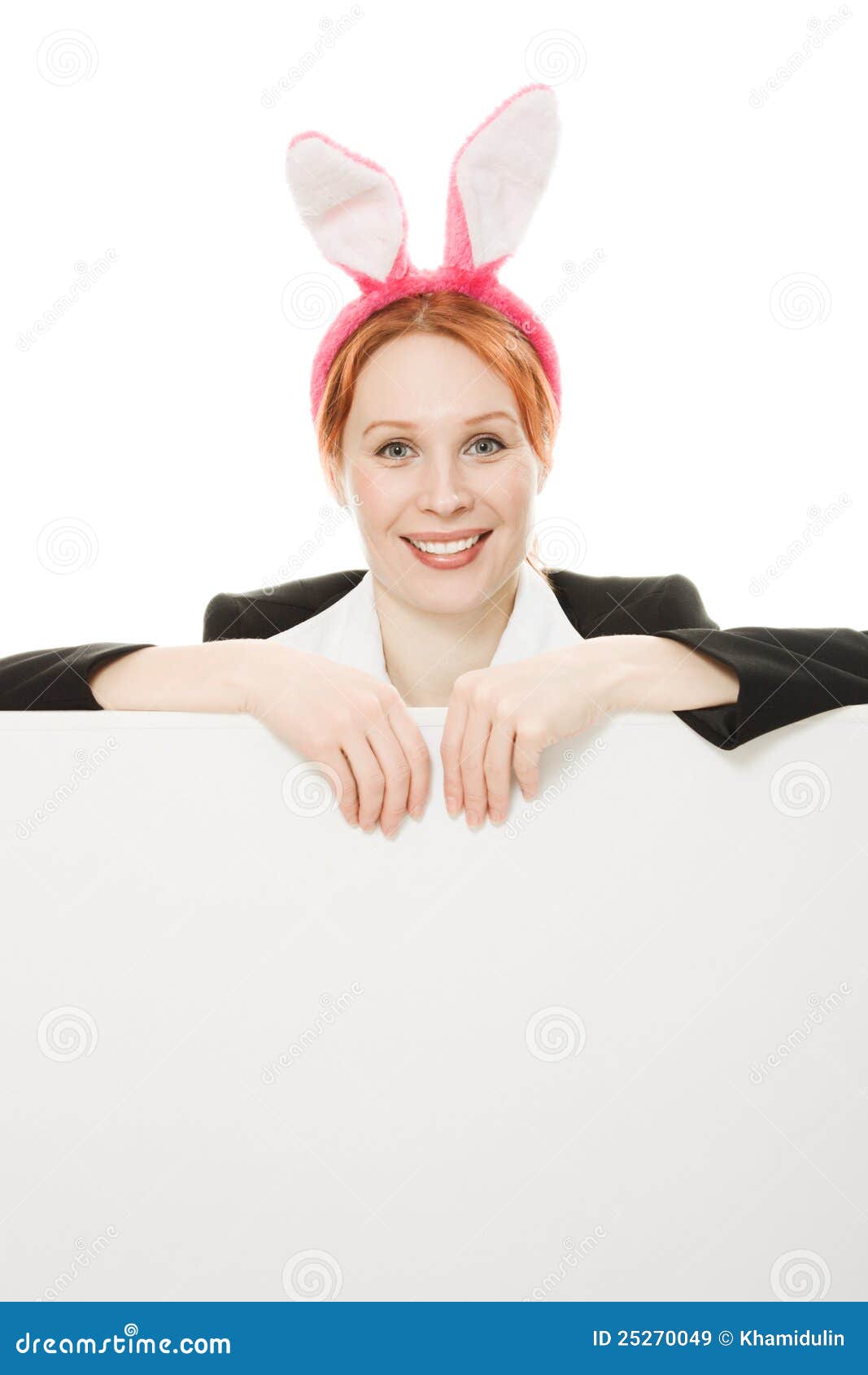 Business Woman with Rabbit Ears. Stock Image - Image of isolated ...