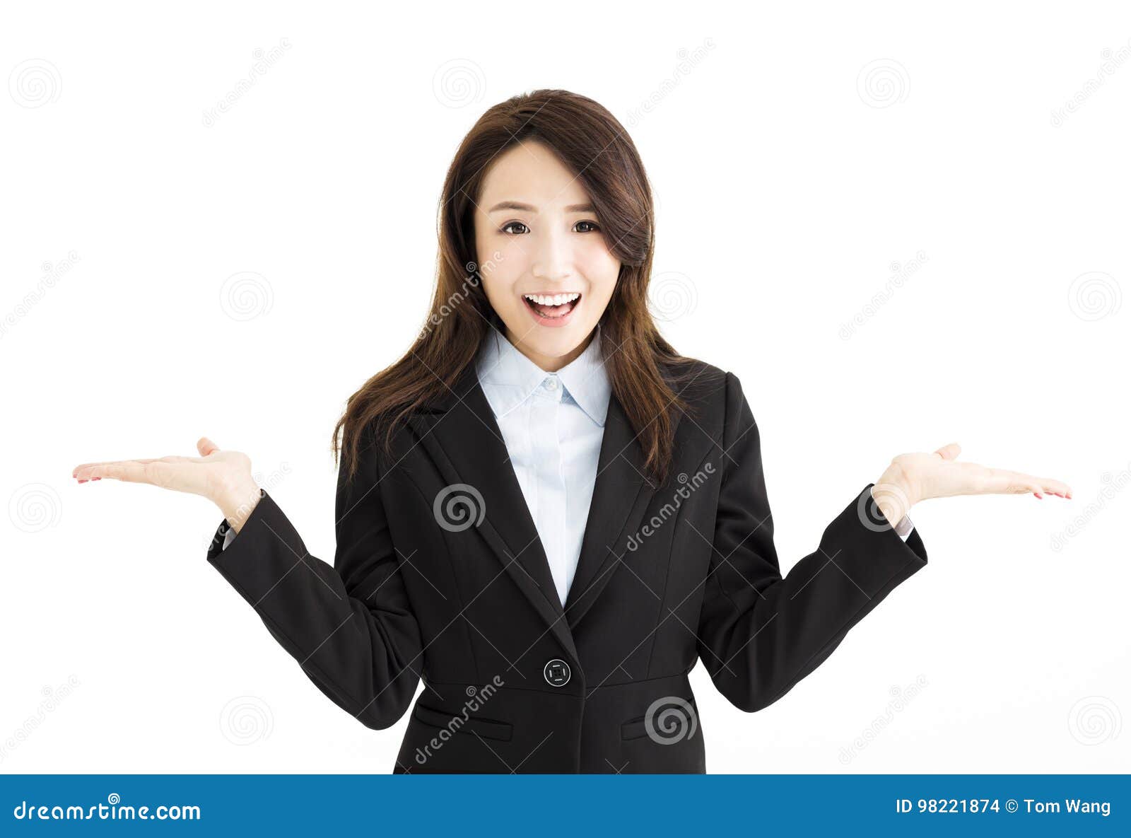Business Woman Raising Her Hands on Both Sides Stock Photo - Image of ... Business Woman Raising Her Hands on Both Sides Stock Photo - Image of ...