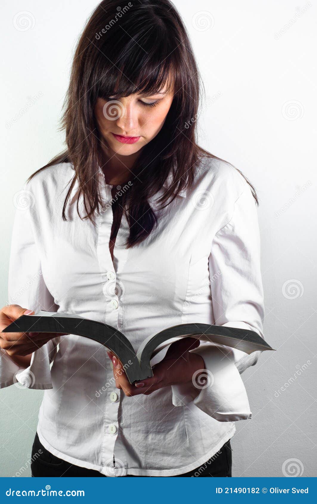 Business Woman Reading Book Stock Photo - Image of learn, school: 21490182