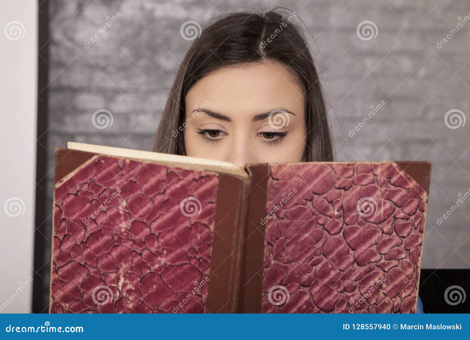 Business Woman Reading a Book at Work Stock Photo - Image of cover ...