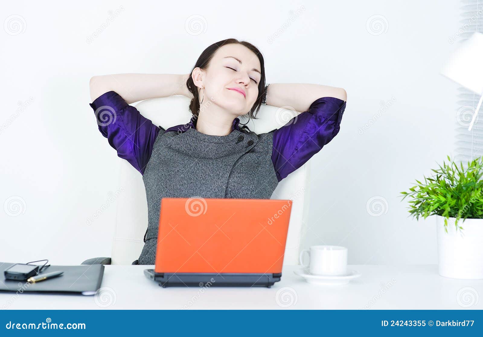 Business woman relax stock image. Image of cute, raise - 24243355