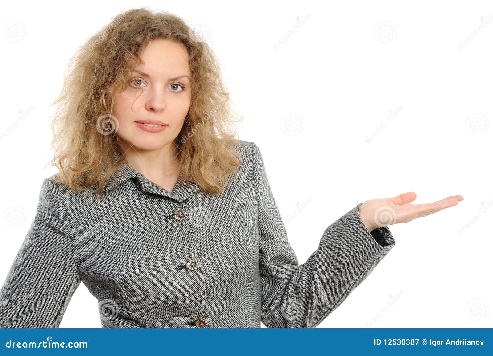 Business Woman Representing Something Stock Image - Image of cute, girl ...