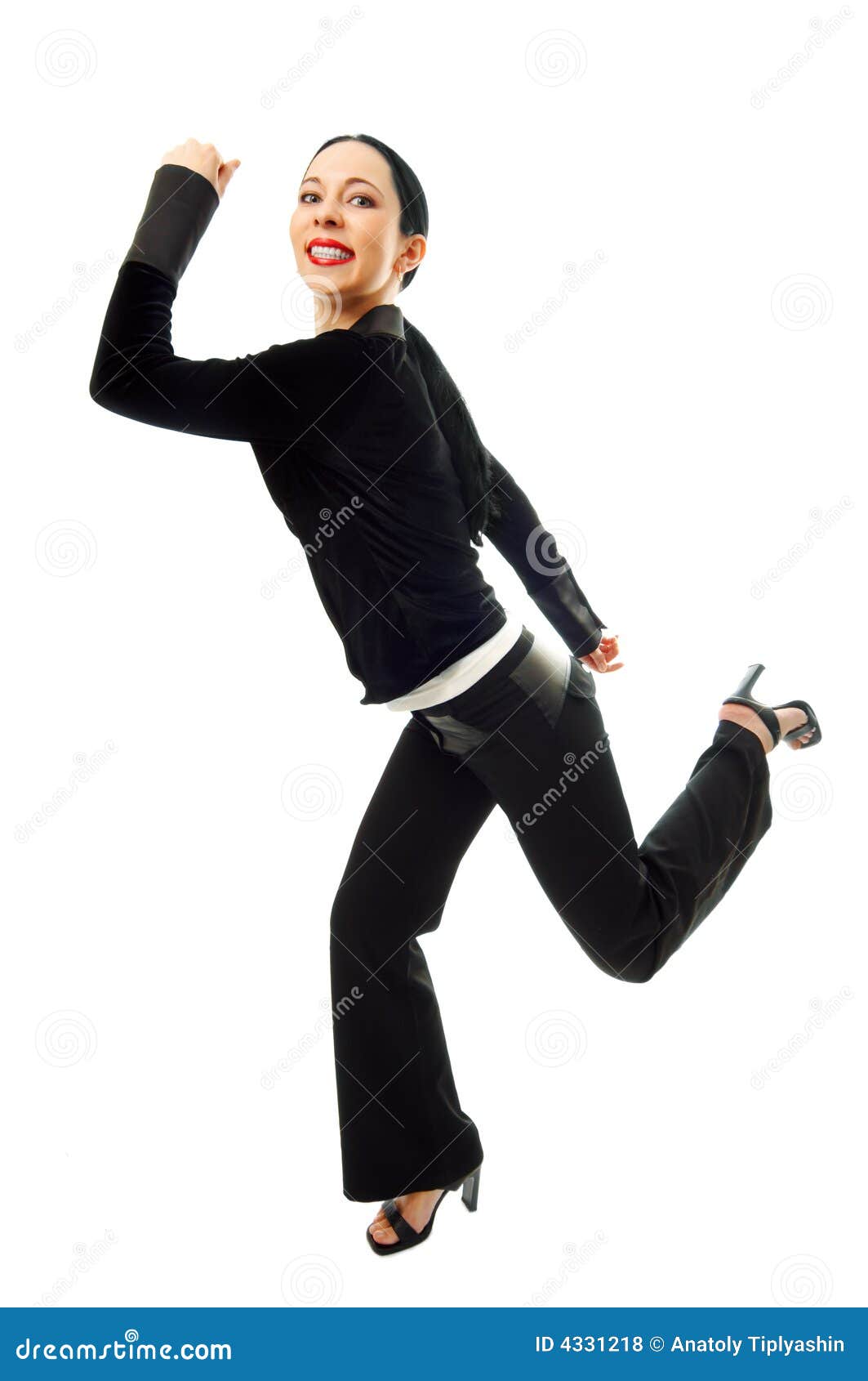 Business Woman Run Hurry To Work Stock Photo - Image of cosmetics ...