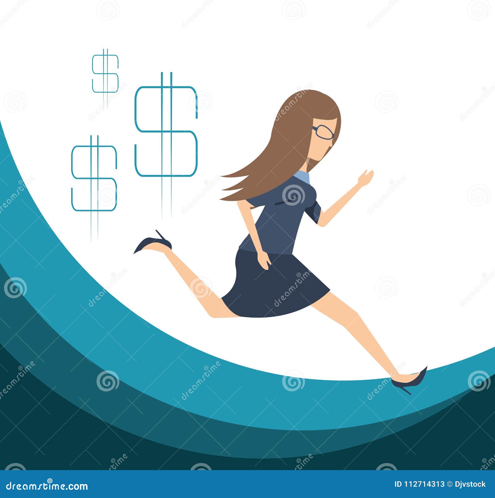 Business Woman Running Towards the Goal Stock Vector - Illustration of ... Business Woman Running Towards the Goal Stock Vector - Illustration of ...