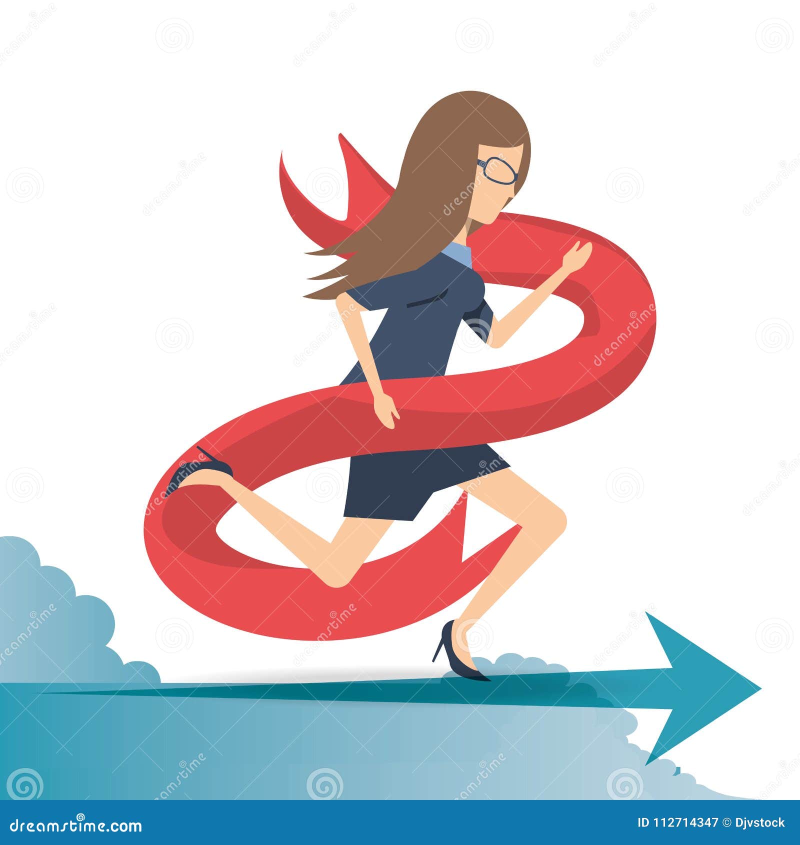 Business Woman Running Towards the Goal Stock Vector - Illustration of ... Business Woman Running Towards the Goal Stock Vector - Illustration of ...