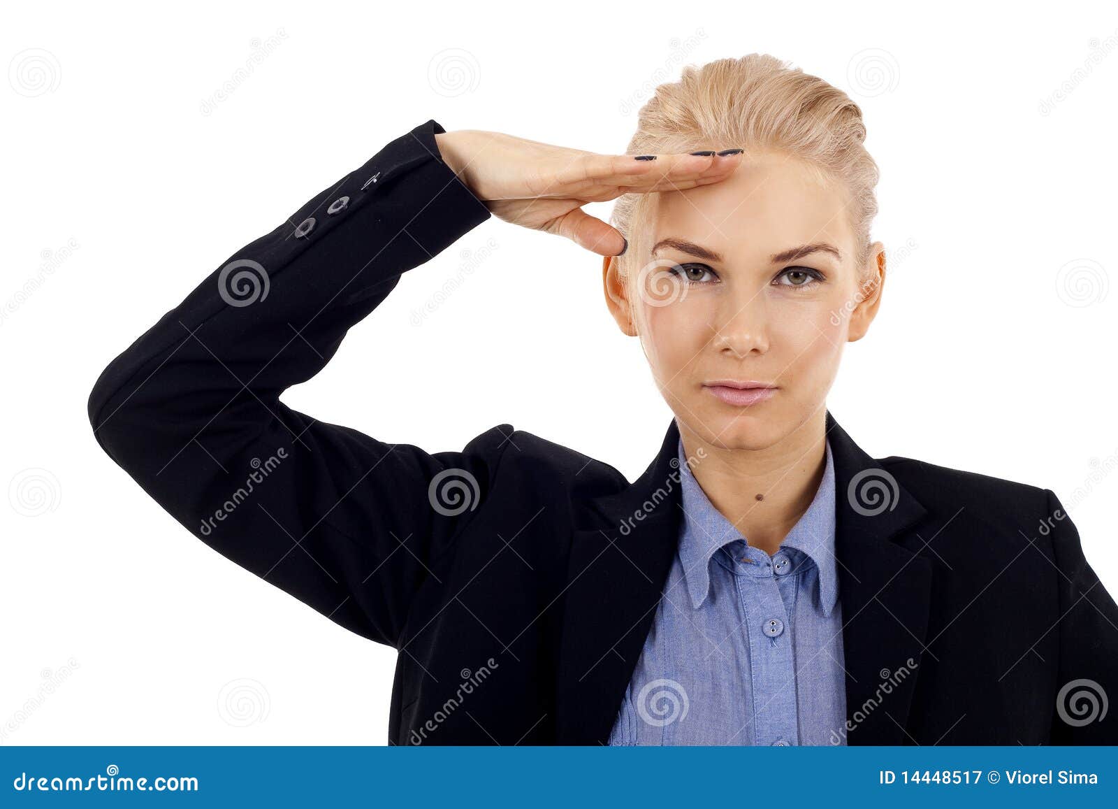 Business woman saluting stock image. Image of beauty - 14448517