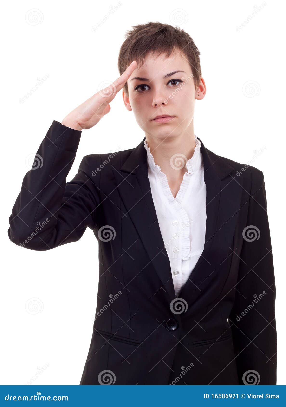 Business woman saluting stock image. Image of beautiful - 16586921