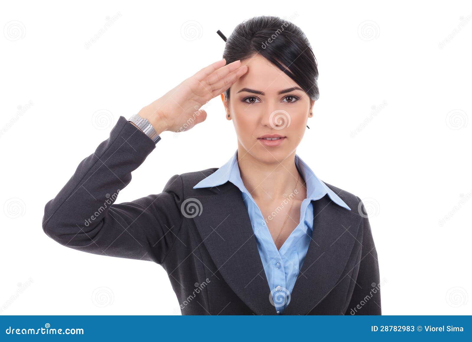 Business woman saluting stock image. Image of ethnic - 28782983