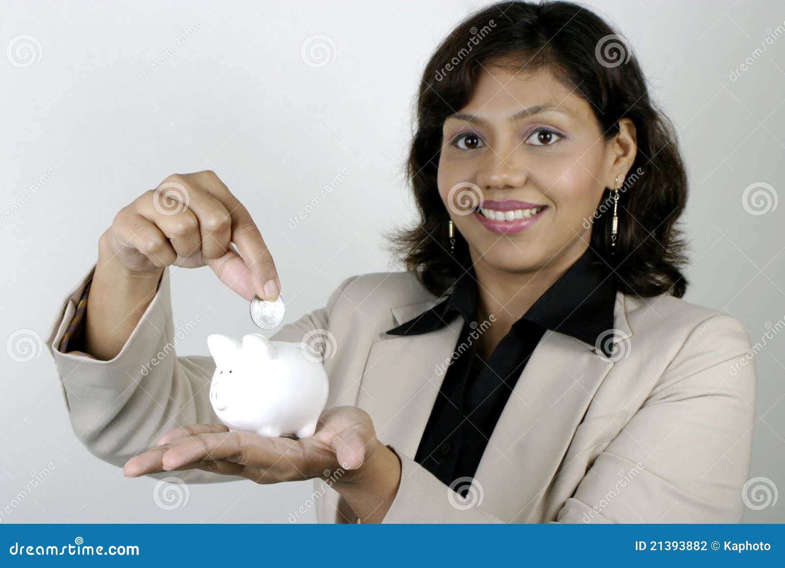 Business Woman Saving Money Stock Photo - Image of confident, corporate ...