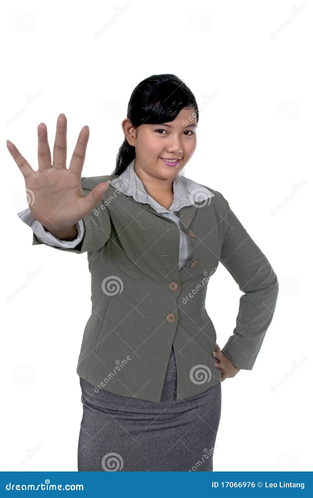 Business Woman Say Stop stock photo. Image of smiling - 17066976