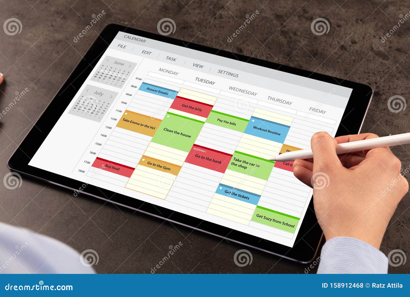 Business Woman Schedule Her Program on Tablet Stock Photo - Image of ...