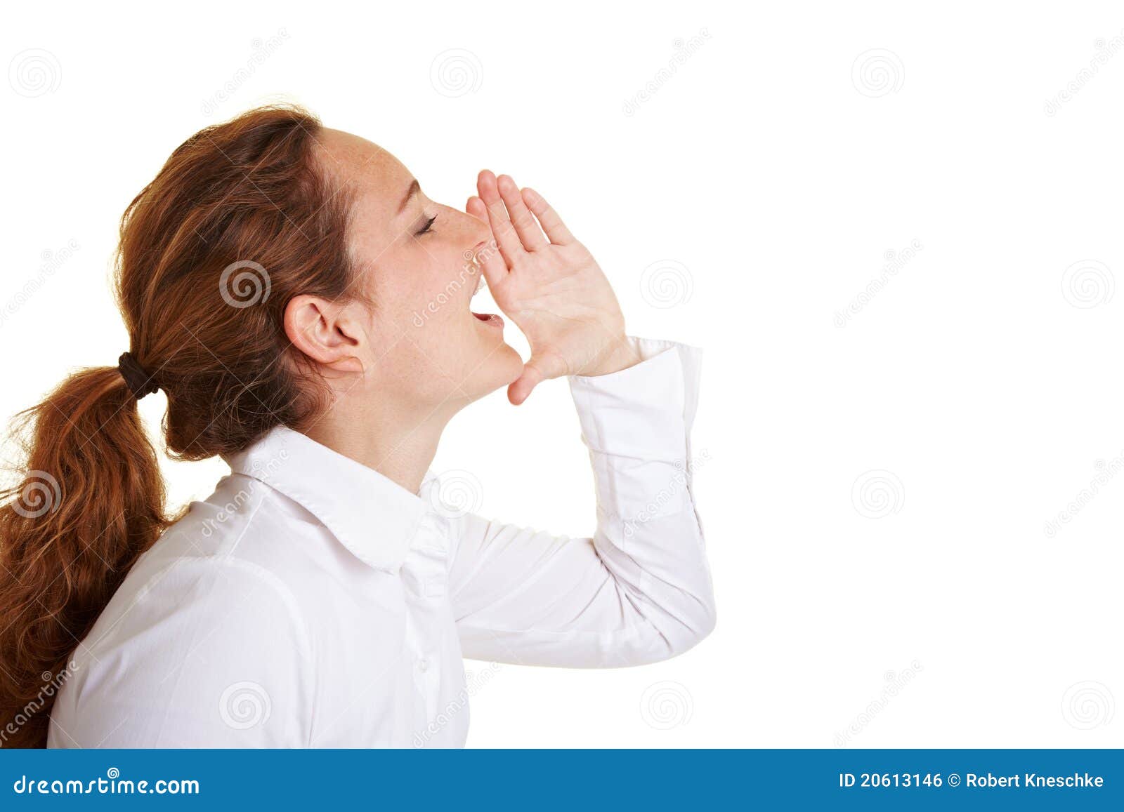 Business Woman Screaming Loudly Stock Photo - Image of order ...