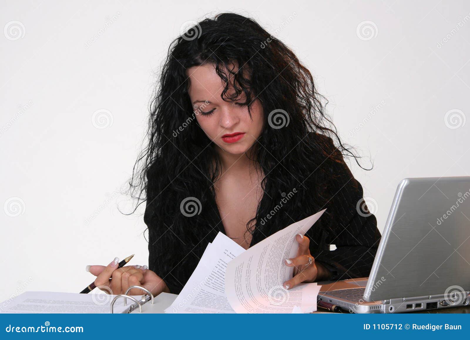 Business Woman Searching a Document Stock Photo - Image of beauty ...