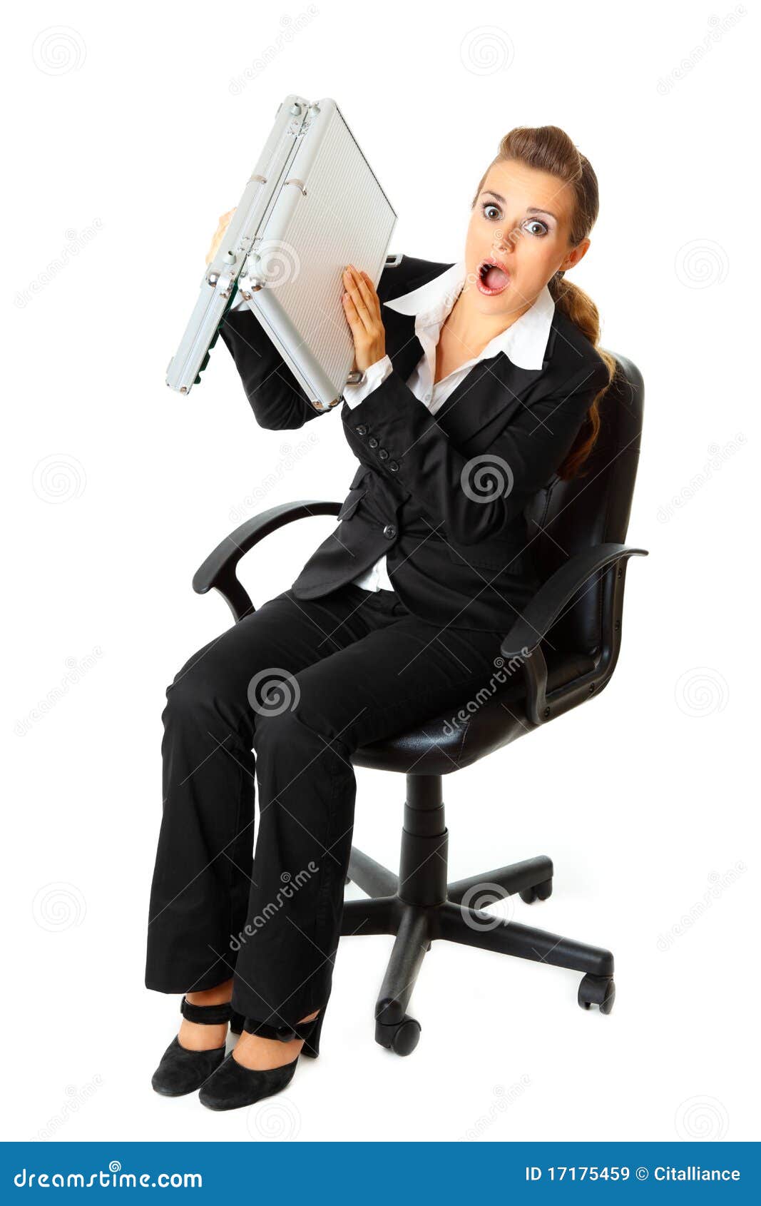 Business Woman Searching Something in Briefcase Stock Image - Image of ...