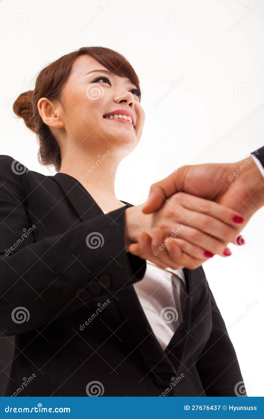Business Woman Shaking with Someone. Stock Image - Image of contract ...
