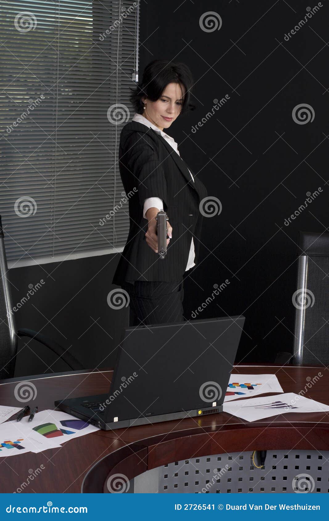 Business Woman Shooting Laptop Stock Image - Image of executive, desk ...