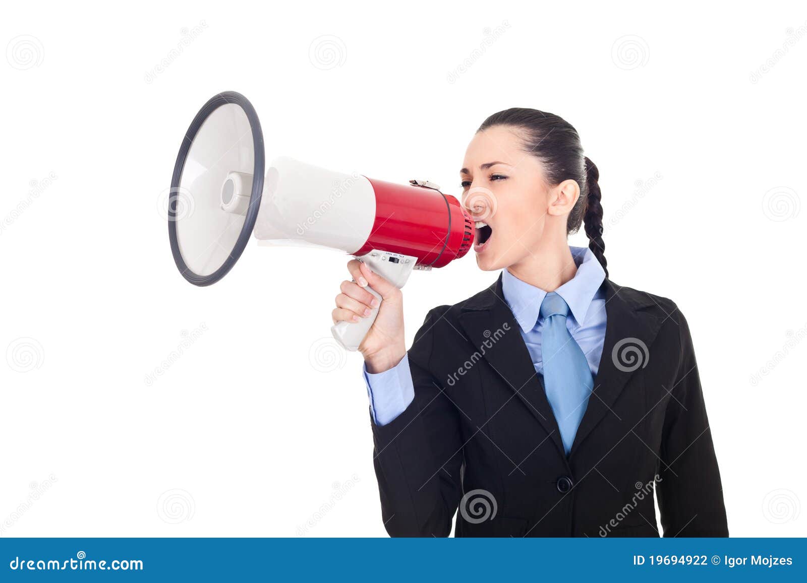 Business Woman Shouting Into Megaphone Stock Photography - Image: 19694922