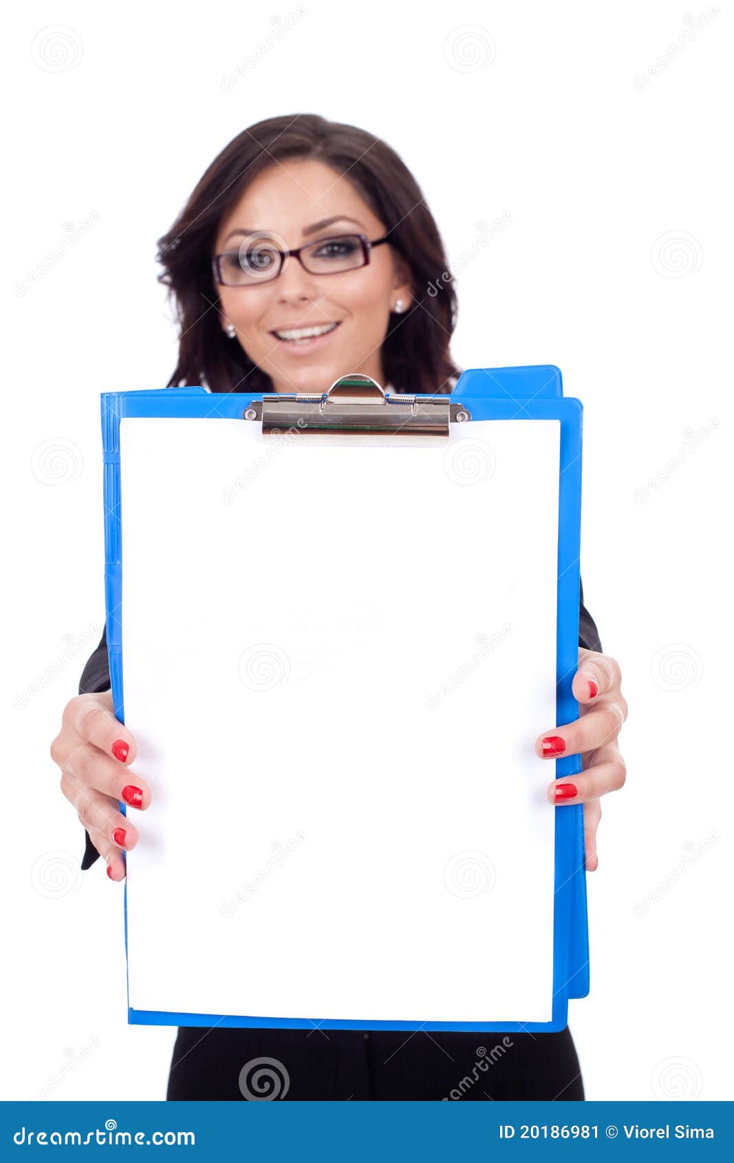 Business Woman Showing Clipboard Stock Image - Image of professional ...