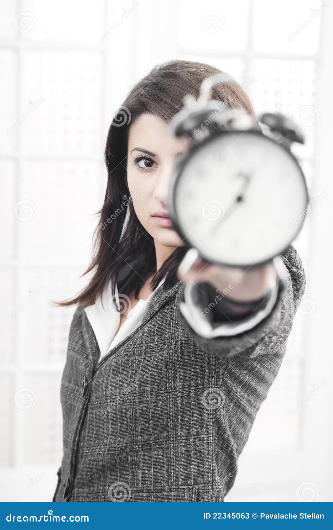 Business Woman Showing a Clock Stock Image - Image of company ...