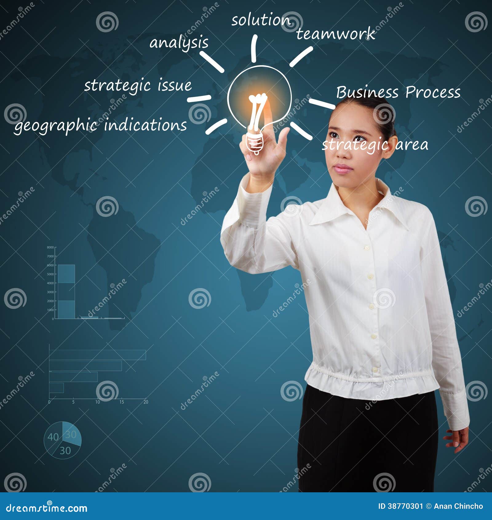 Business Woman Showing Solution Concept Stock Image - Image of design ...
