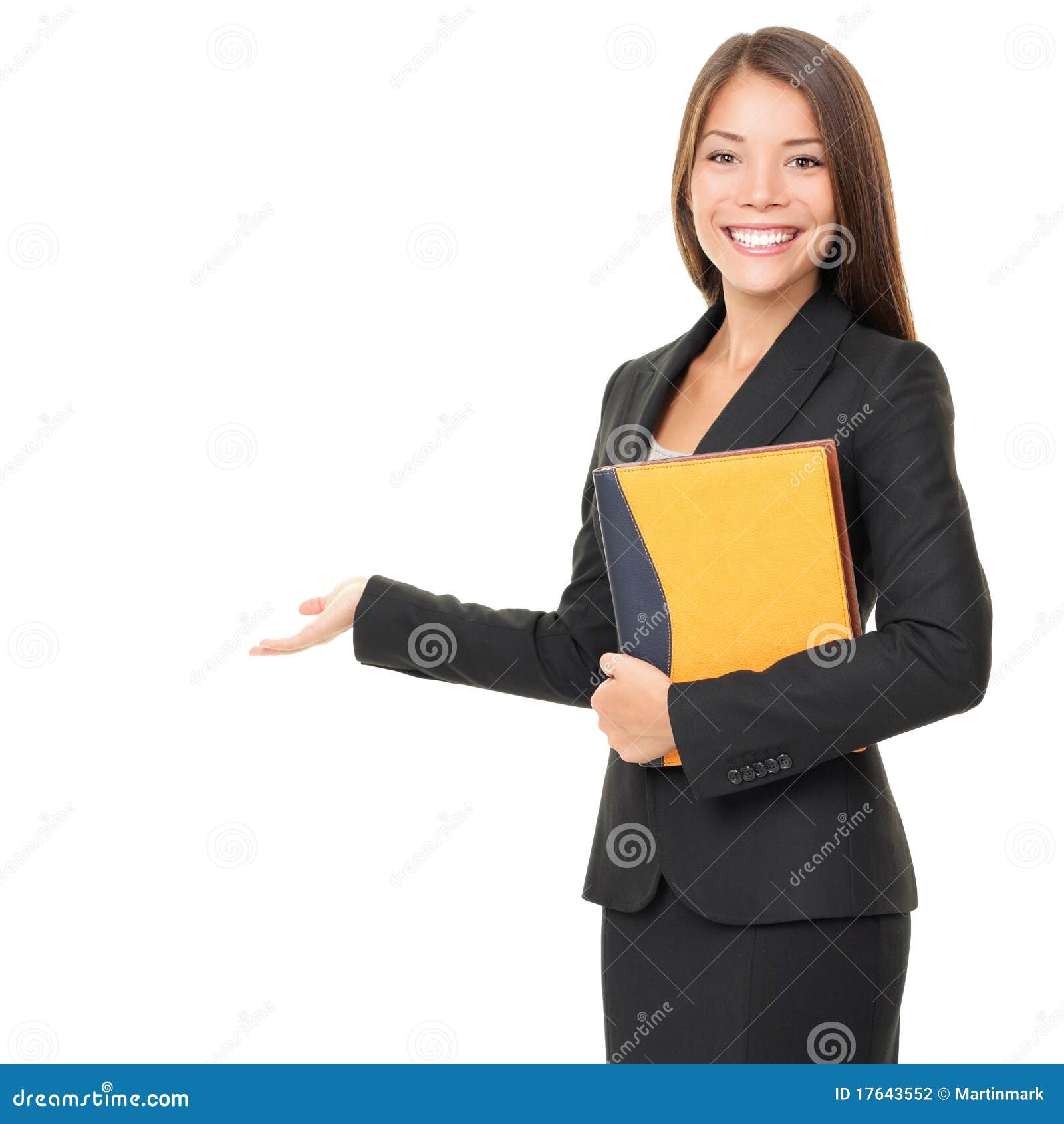 Business Woman Showing White Copy Space Stock Photo - Image of black ...