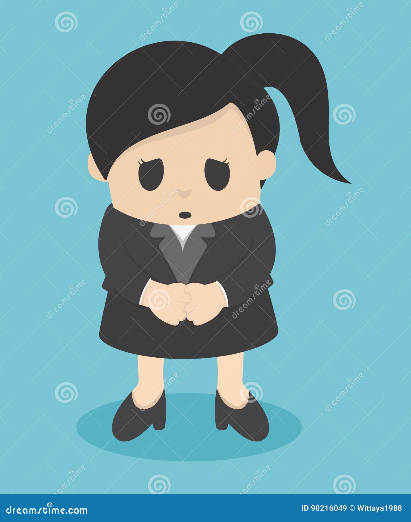 Business woman sorry stock vector. Illustration of asian - 90216049