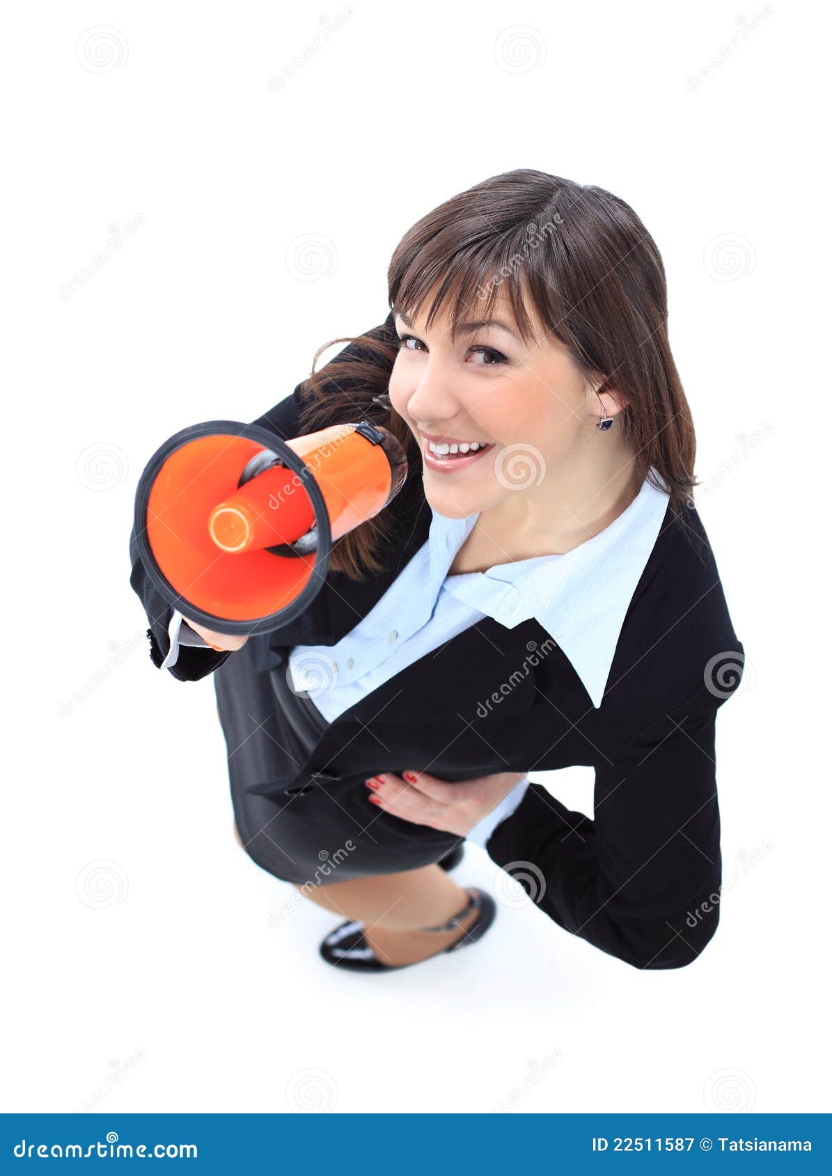 Business Woman Speak in Megaphone Stock Image - Image of person, order ...