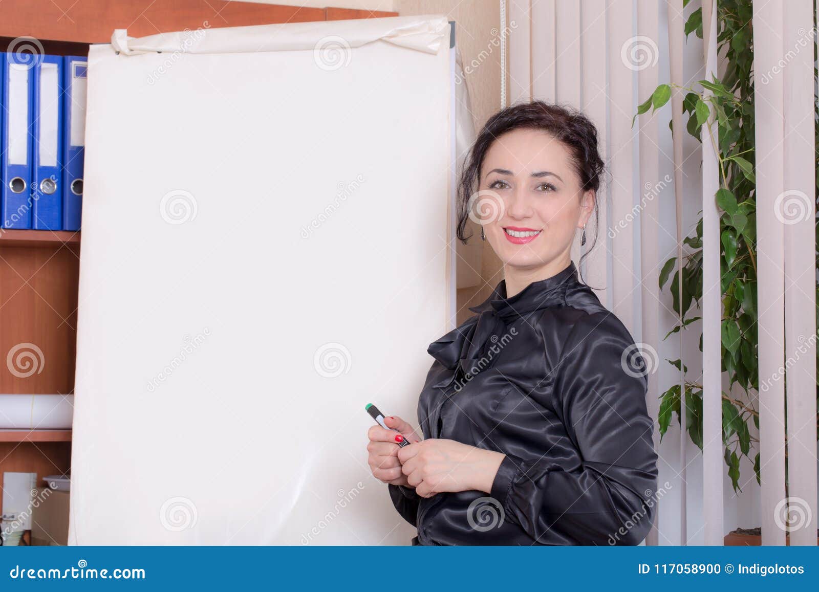 Business Woman Standing Near The Whiteboard. Stock Photo - Image of ... Business Woman Standing Near The Whiteboard. Stock Photo - Image of ...