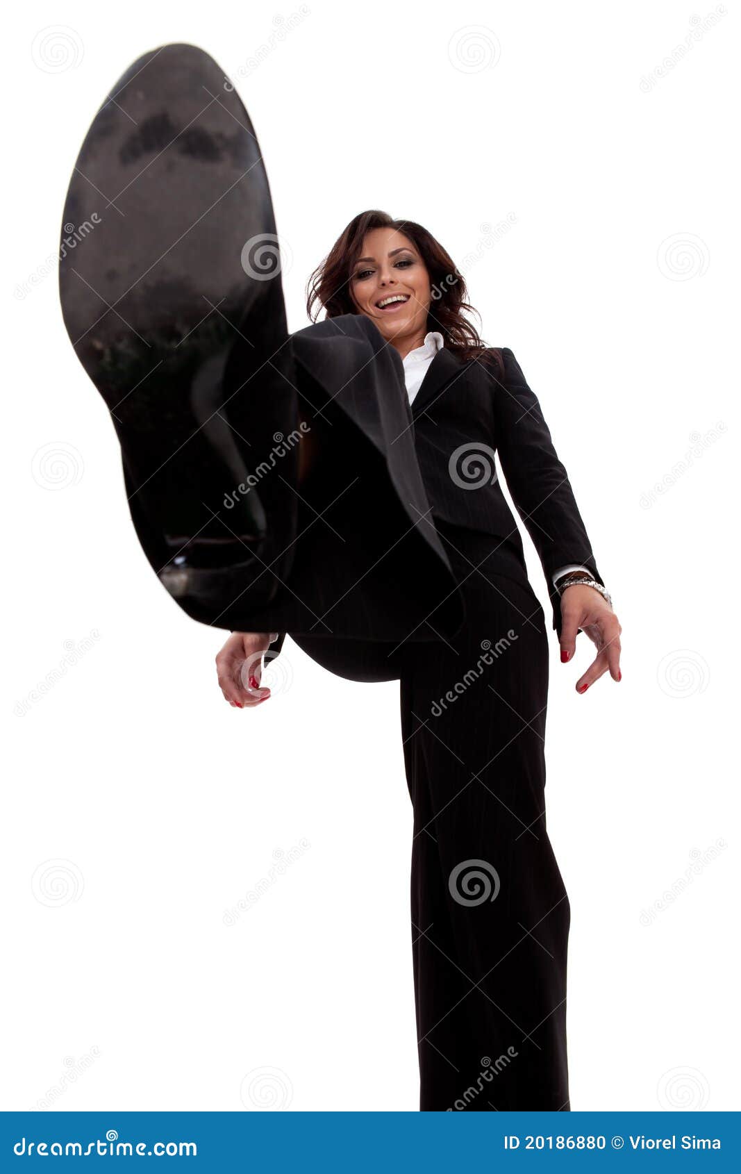 Business Woman Stepping on Something Stock Photo - Image of businessman ...