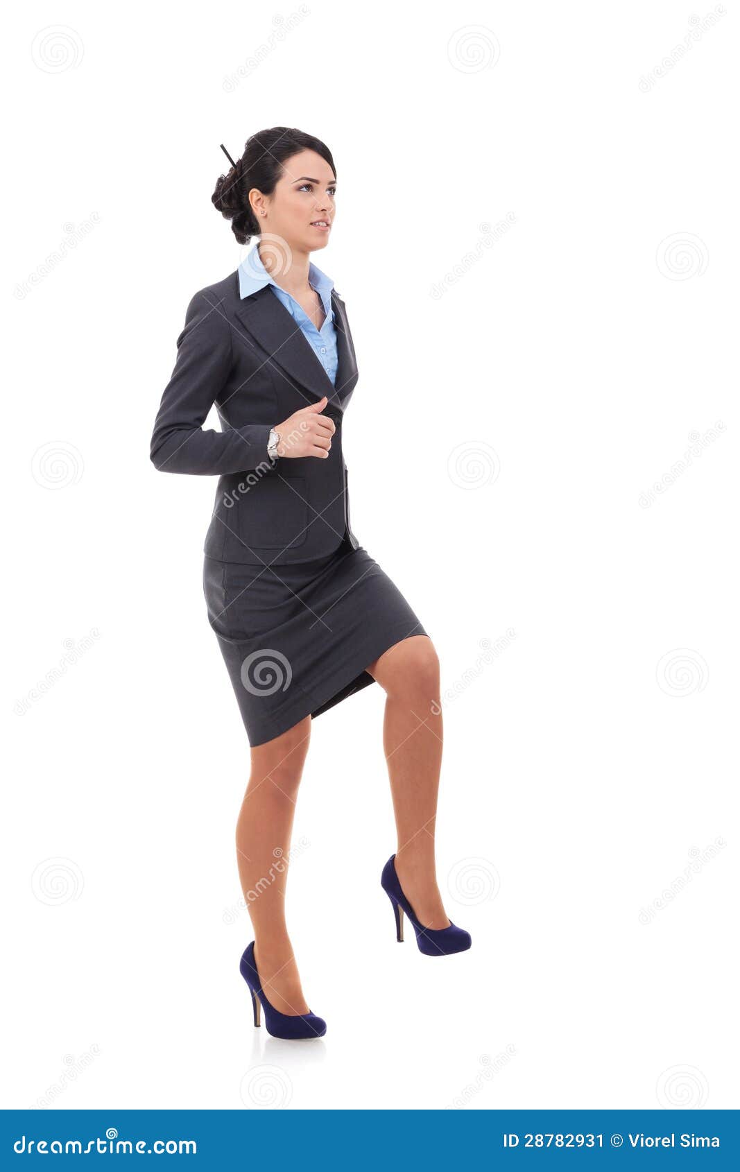 Business woman stepping up stock image. Image of happy - 28782931