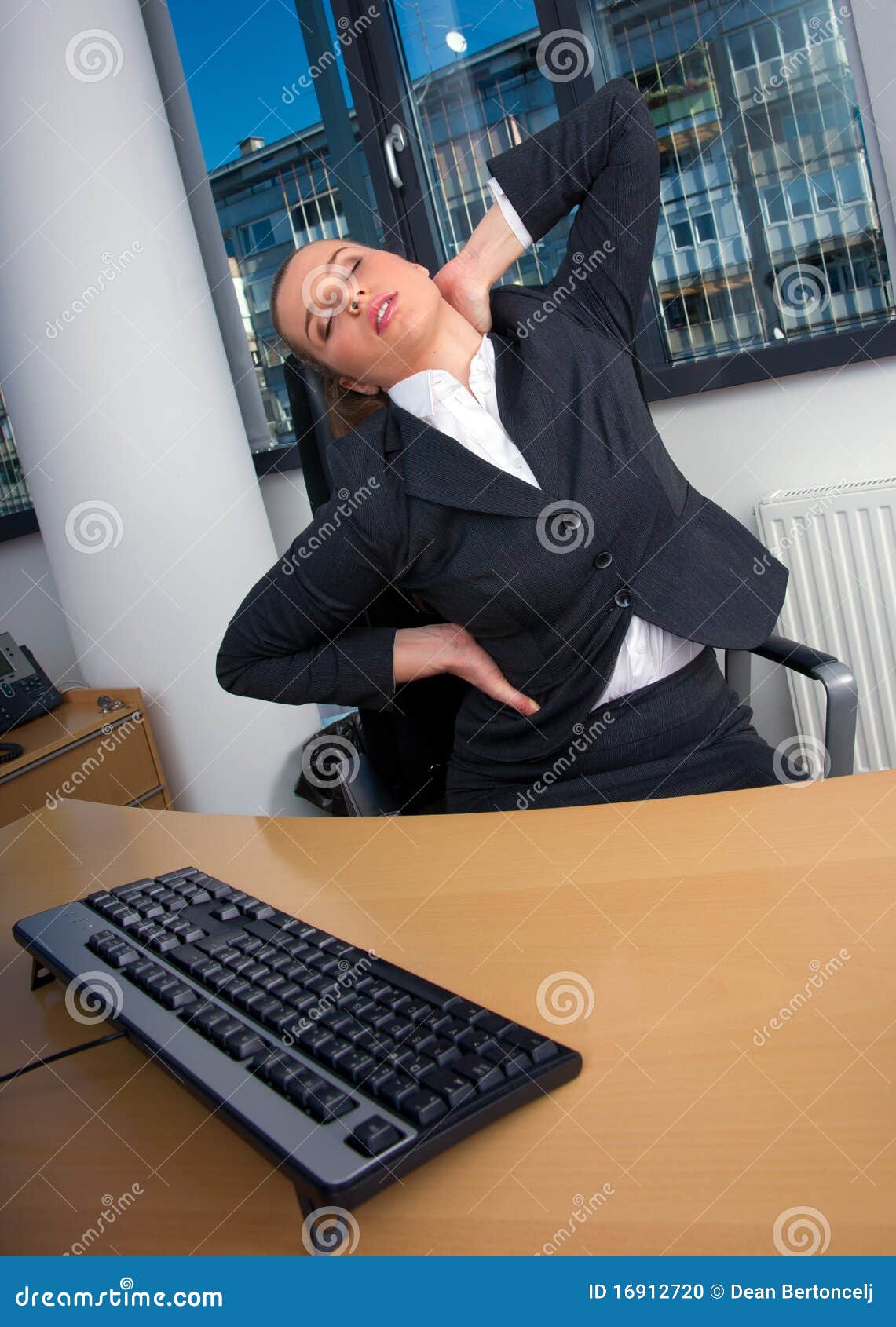 Business woman stretching stock photo. Image of busy - 16912720