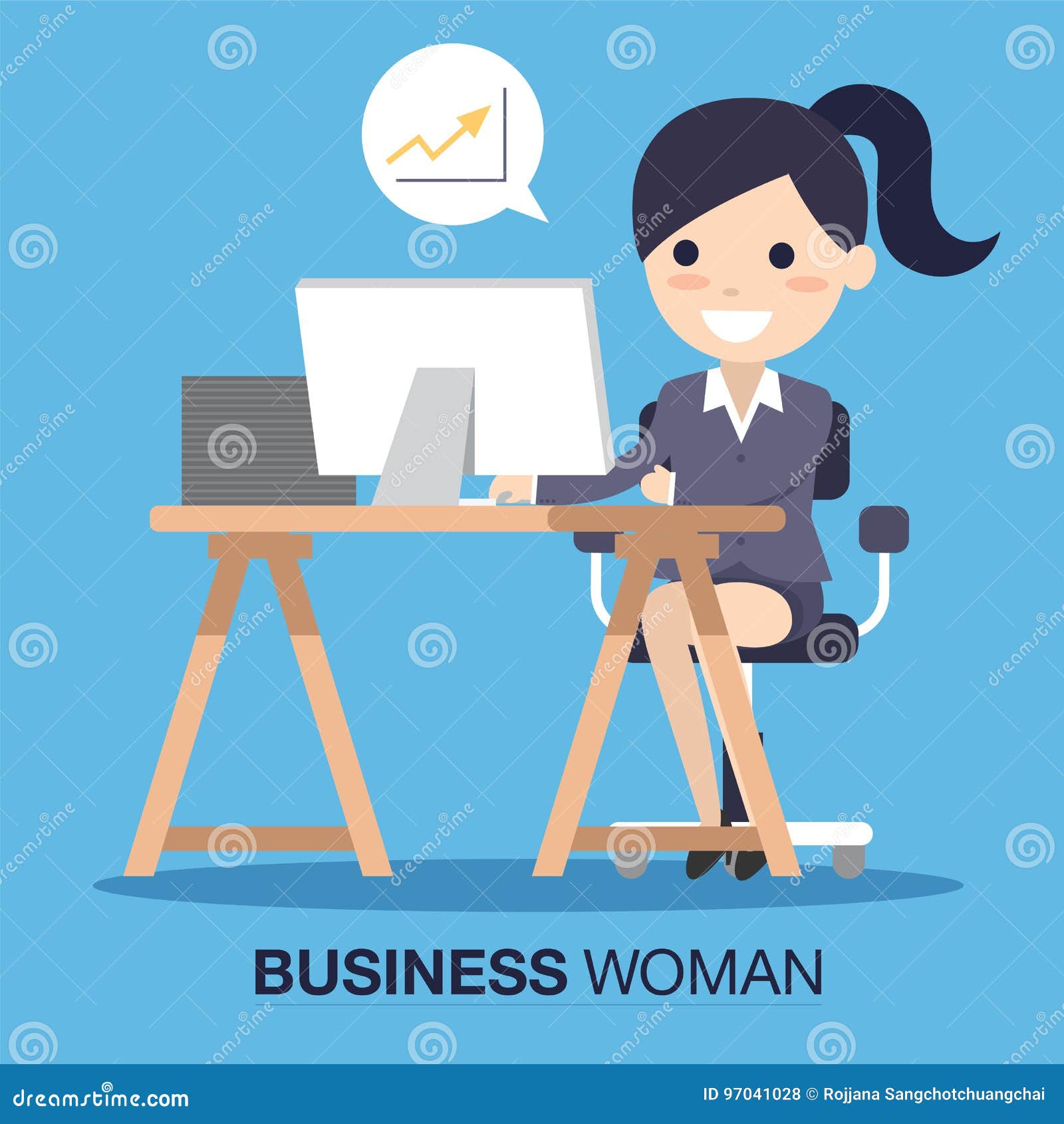 Business woman success stock vector. Illustration of vector - 97041028