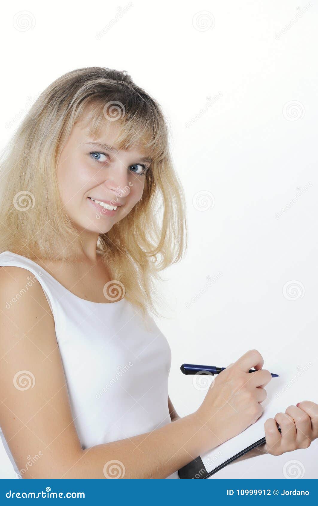 Business Woman Taking Notes Stock Photo - Image of male, chair: 10999912