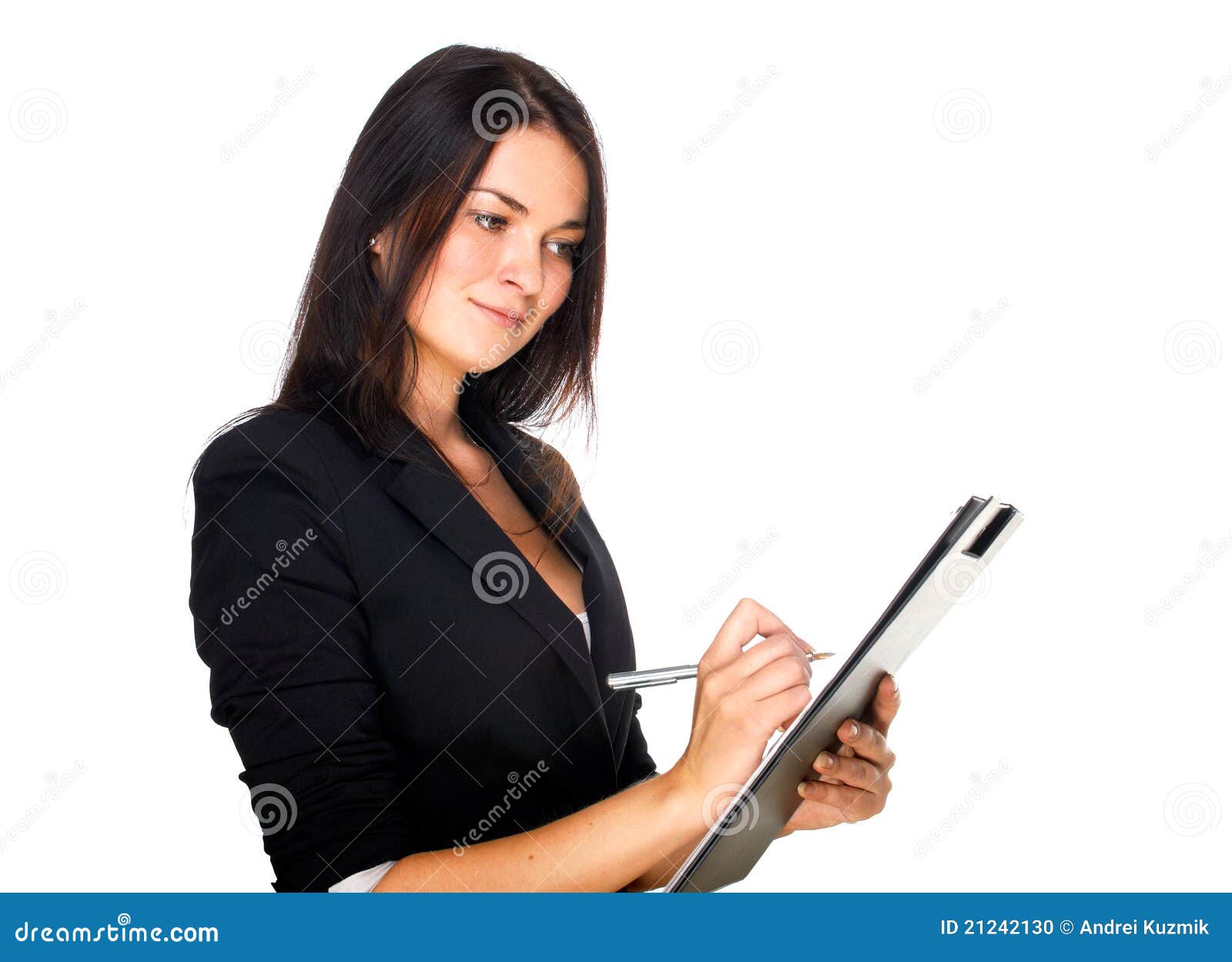 Business Woman Taking Notes Stock Photo - Image of people, portrait ...