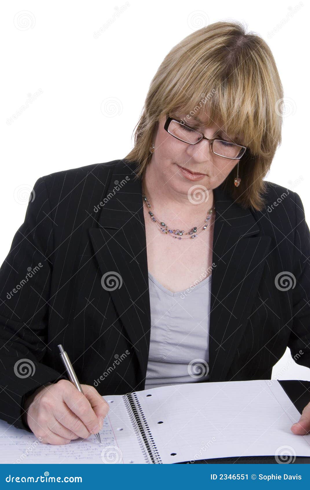 Business Woman Taking Notes Stock Image - Image of profession, business ...