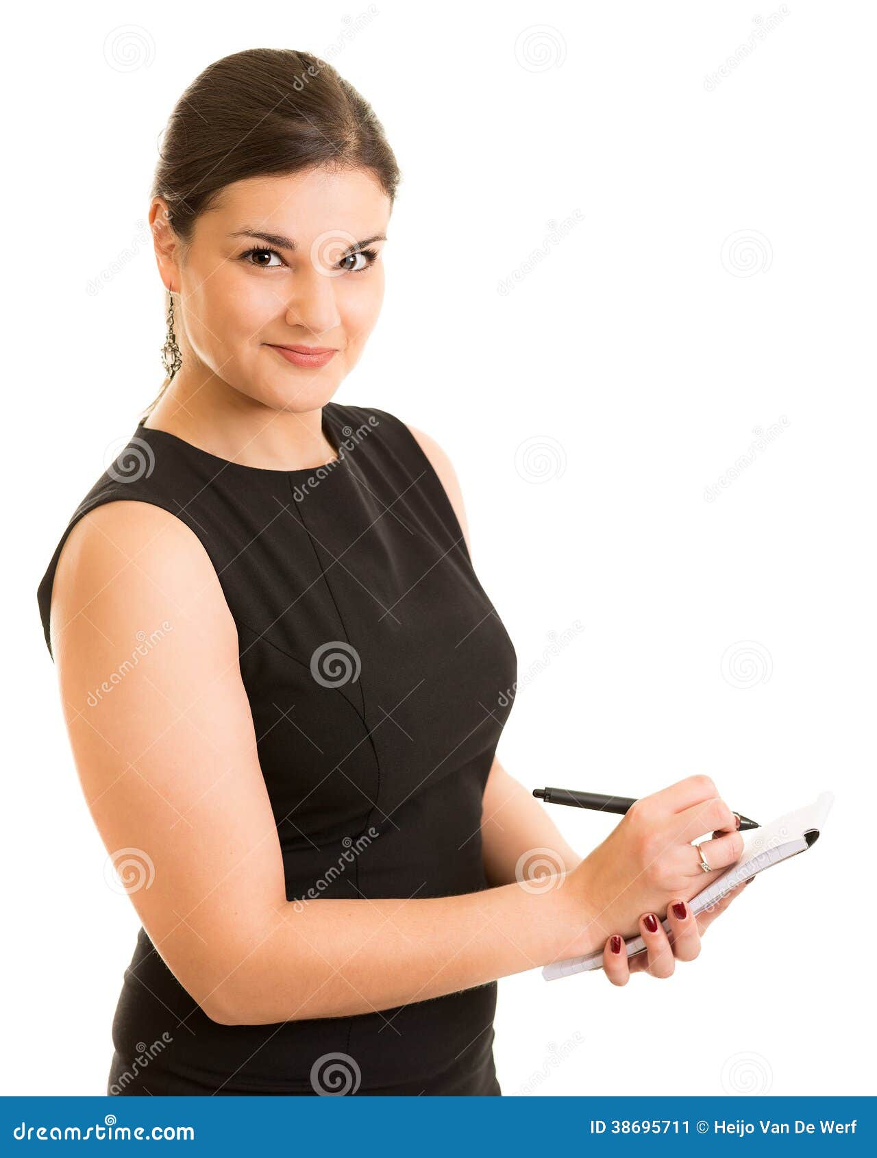 Business Woman Taking Notes Stock Image - Image of friendly, dress ...
