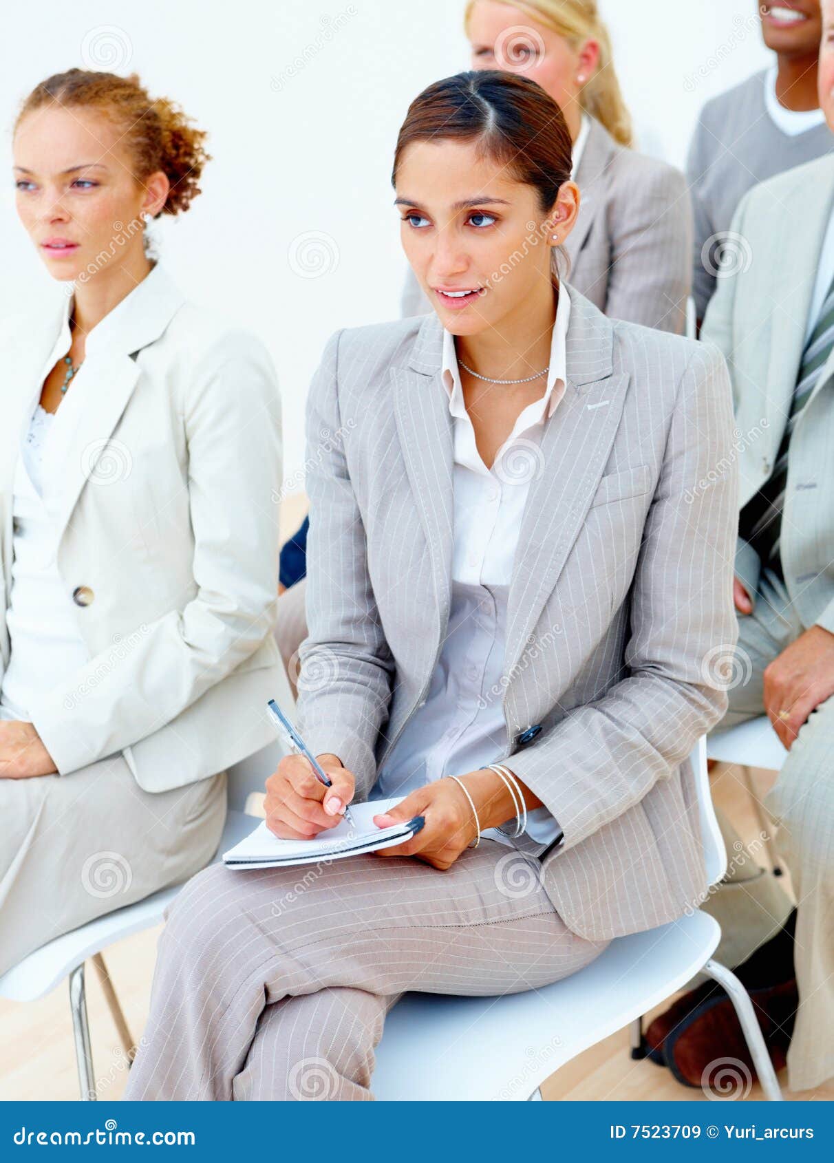 Business Woman Taking Notes in Meeting Stock Image - Image of company ...