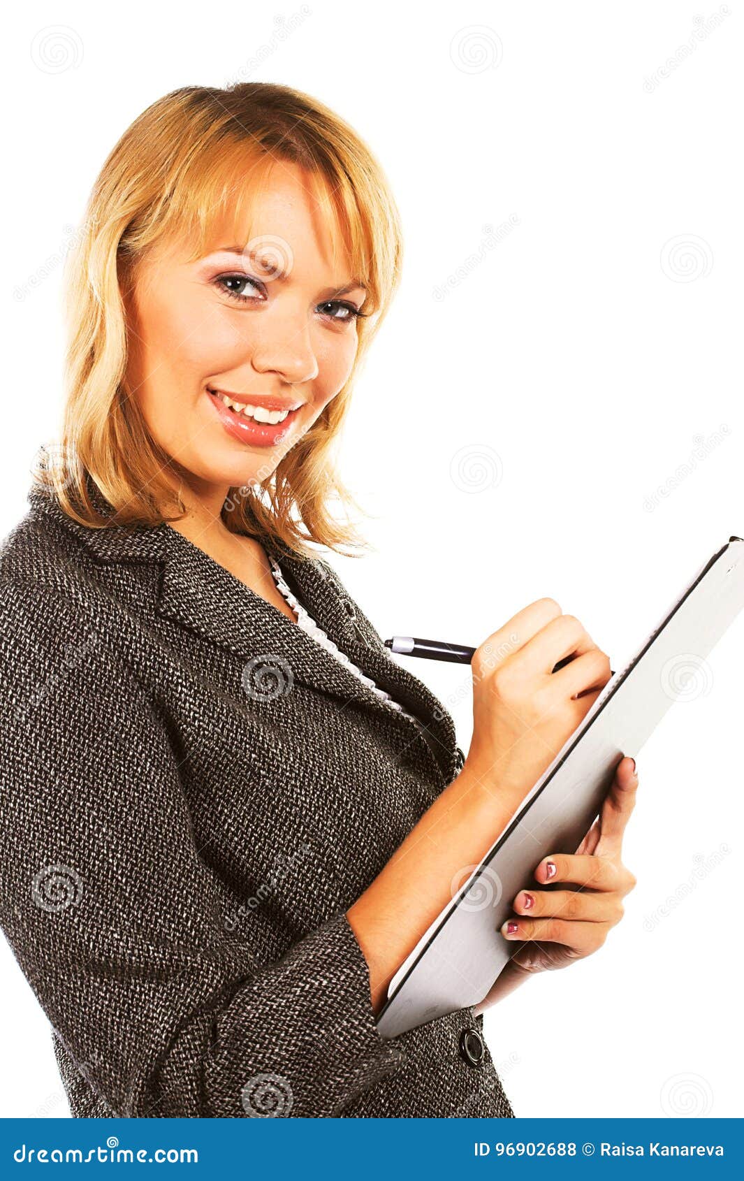 Business Woman Taking Notes Stock Photo - Image of girl, taking: 96902688