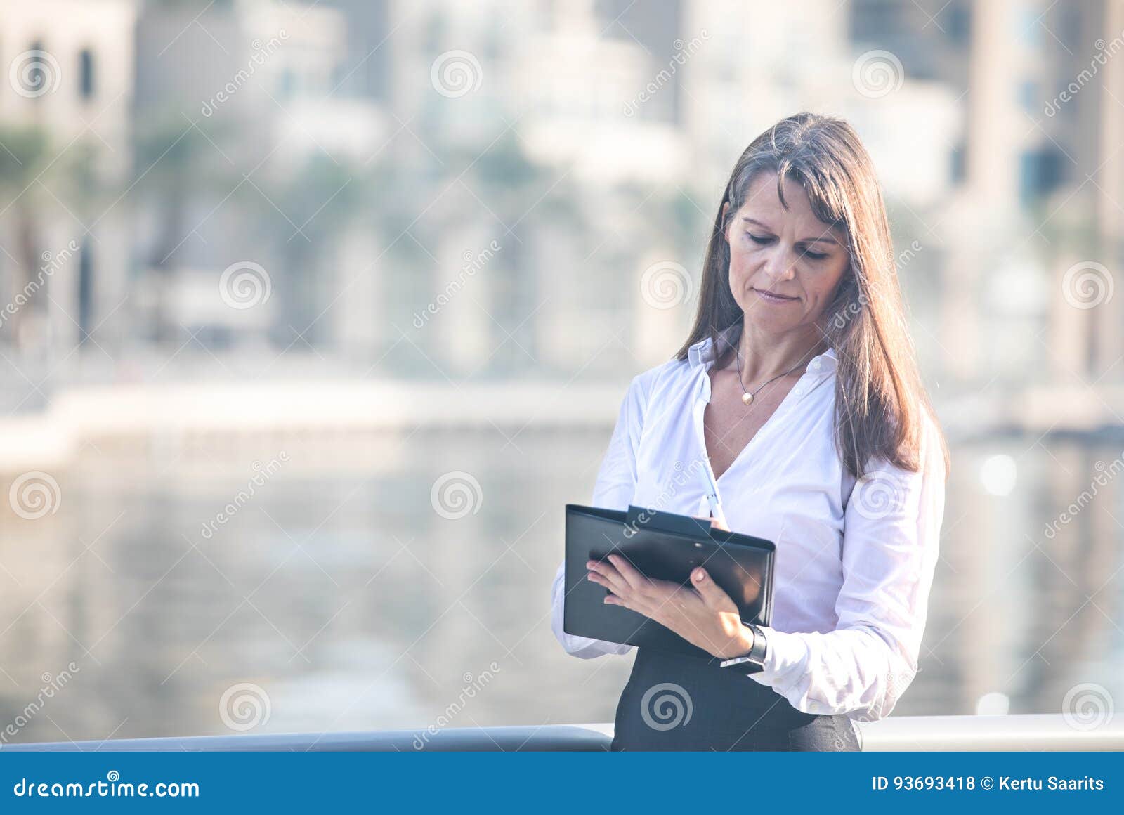 Business Woman Taking Notes. Stock Photo - Image of manager, black ...