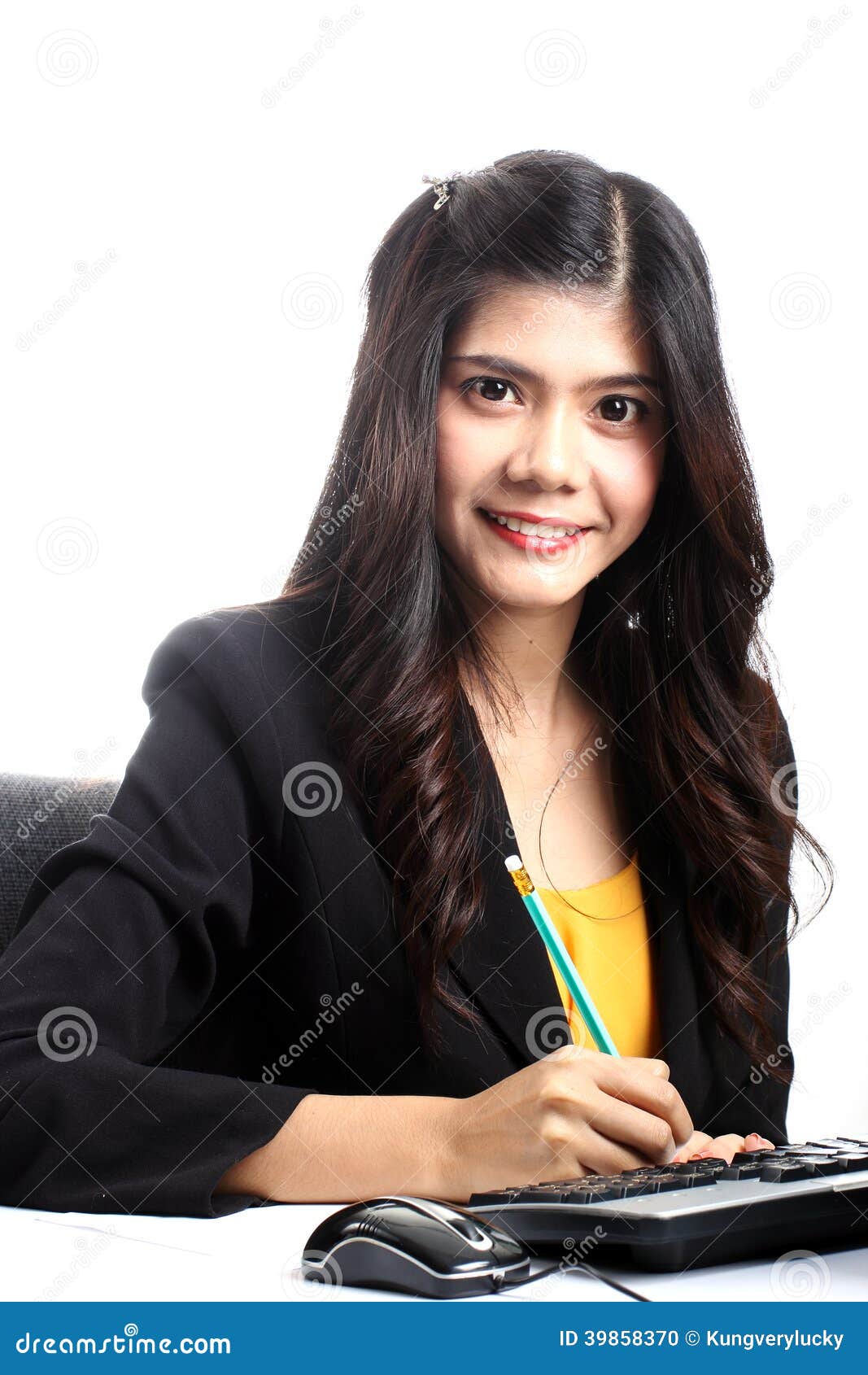 Business Woman Taking Notes Stock Photo - Image of white, looking: 39858370