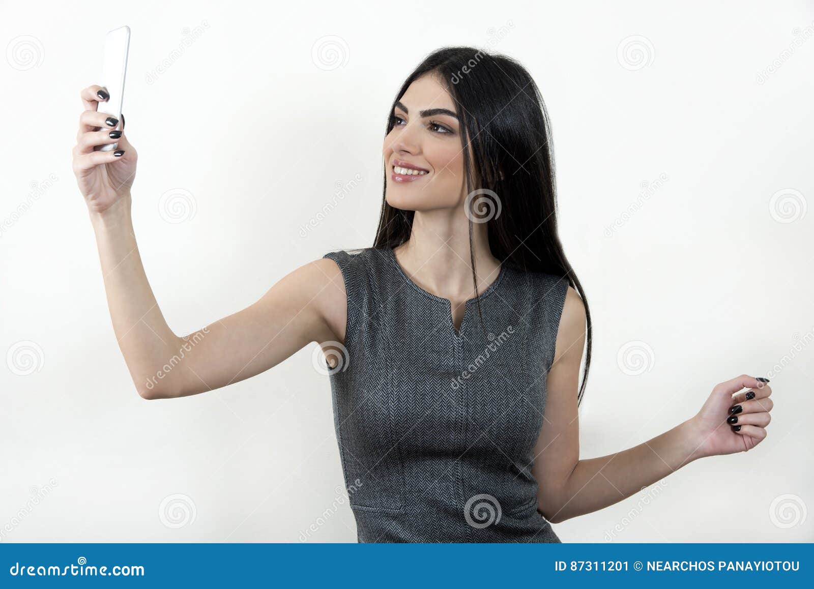Business Woman Taking Selfie Stock Image Image Of Formal Hands