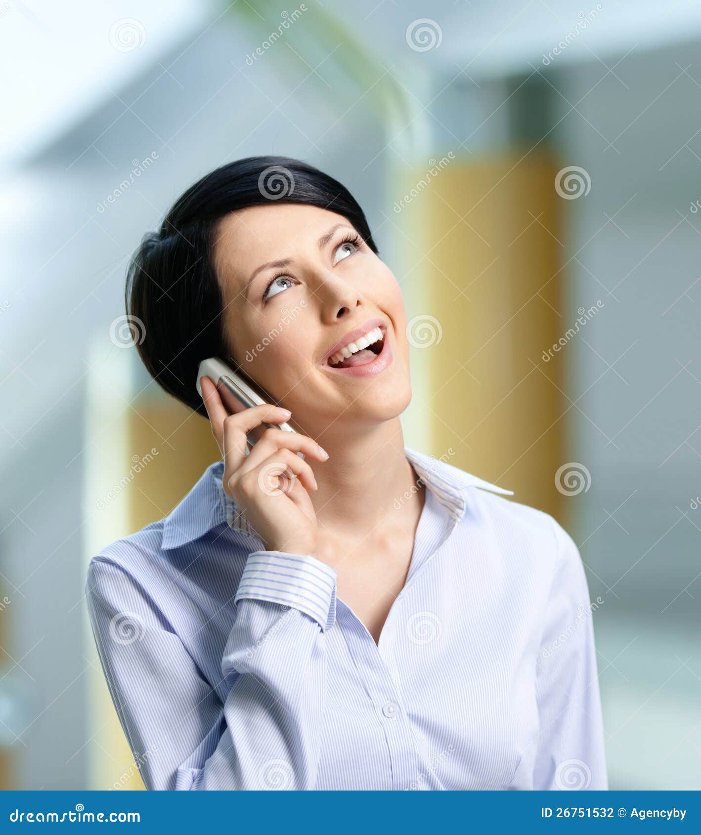 Business Woman Talks on Cellphone Stock Photo - Image of girl, female ...