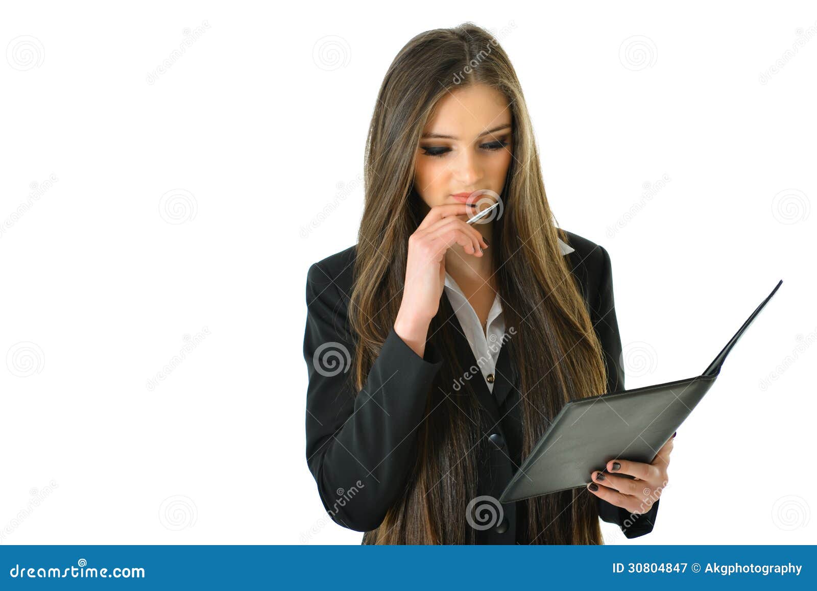 Business Woman Thinking stock image. Image of standing - 30804847