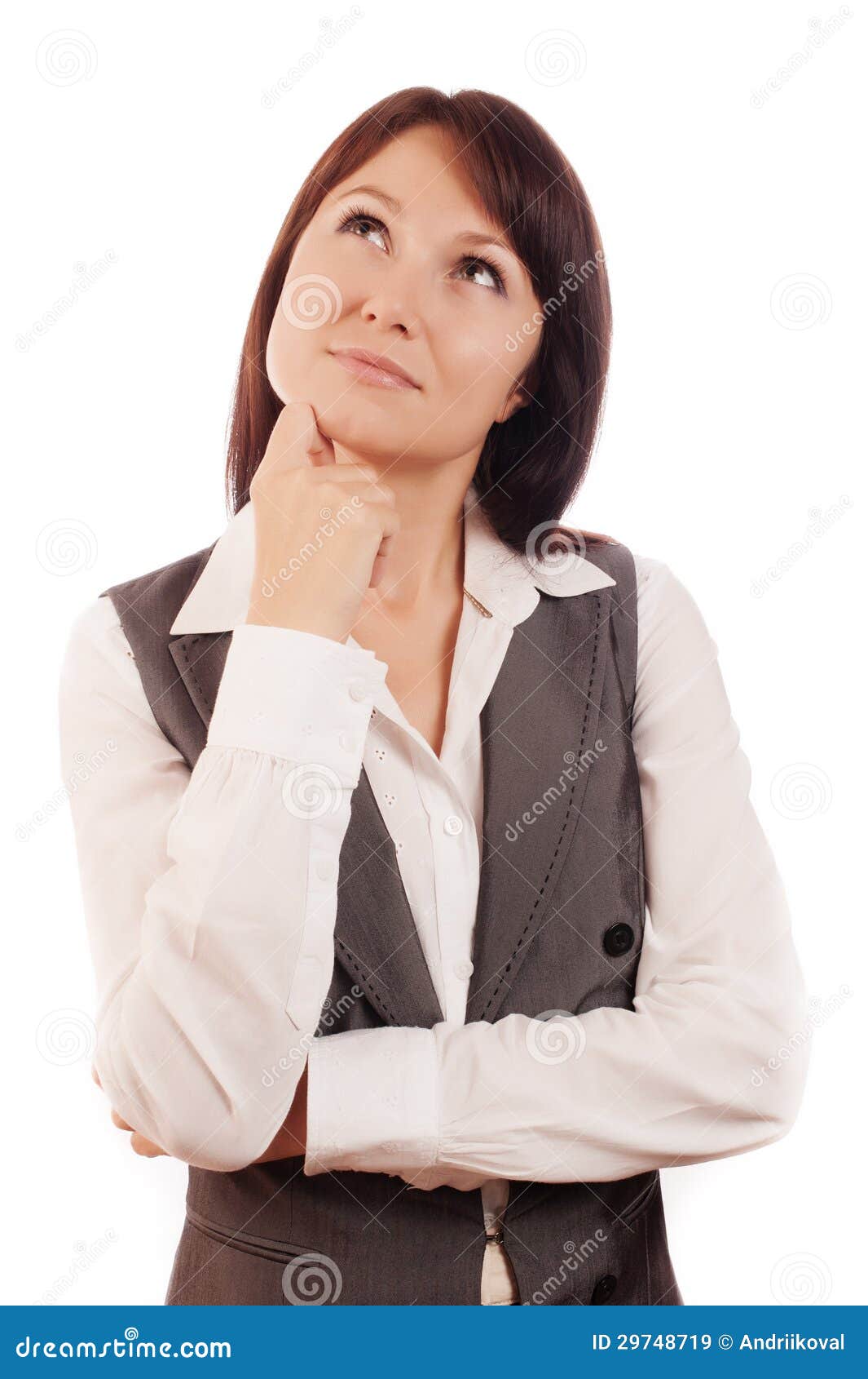 Business Woman Thinking or Making Choice Stock Image - Image of looking ...