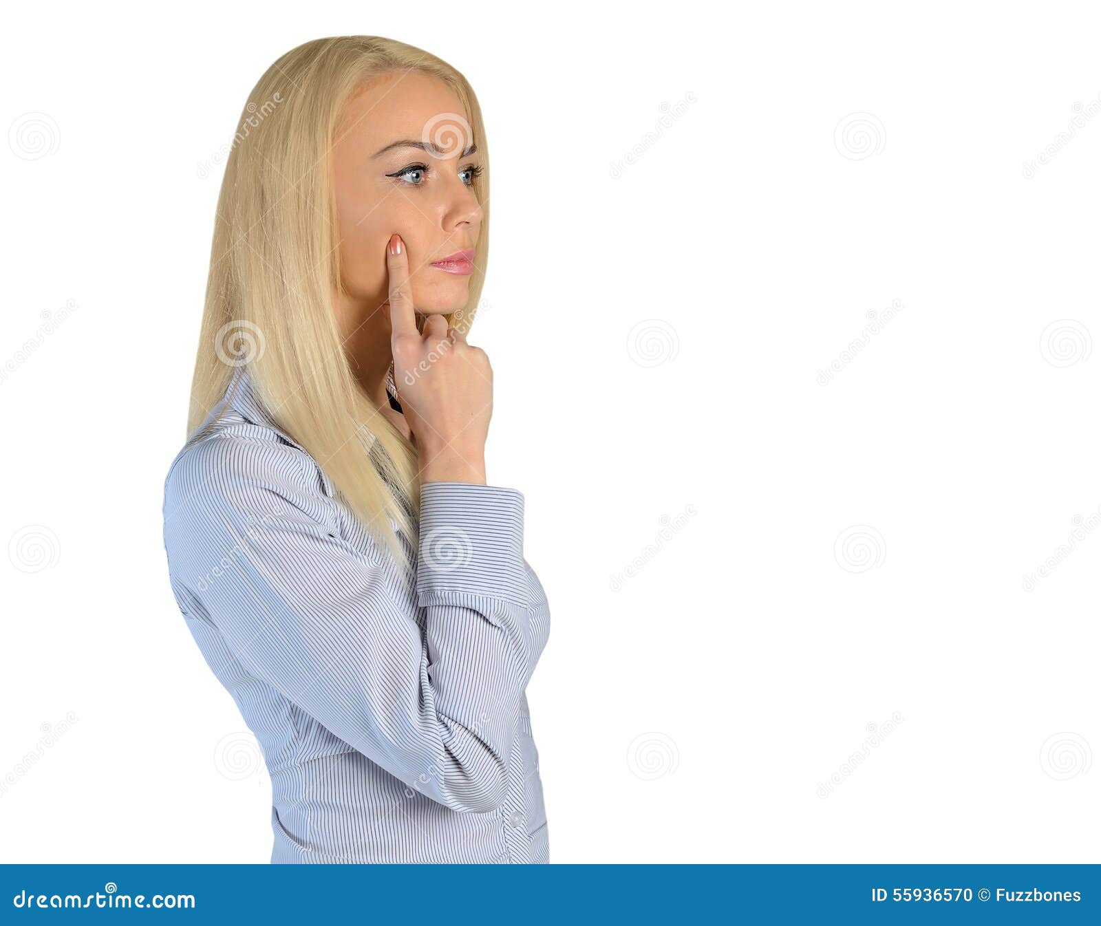 Business Woman Thinking Solution Stock Photo - Image of chin, executive ...