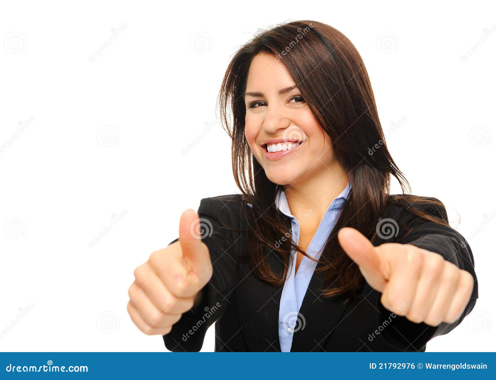 Business Woman with Thumbs Up Stock Photo - Image of posing, gesture ...
