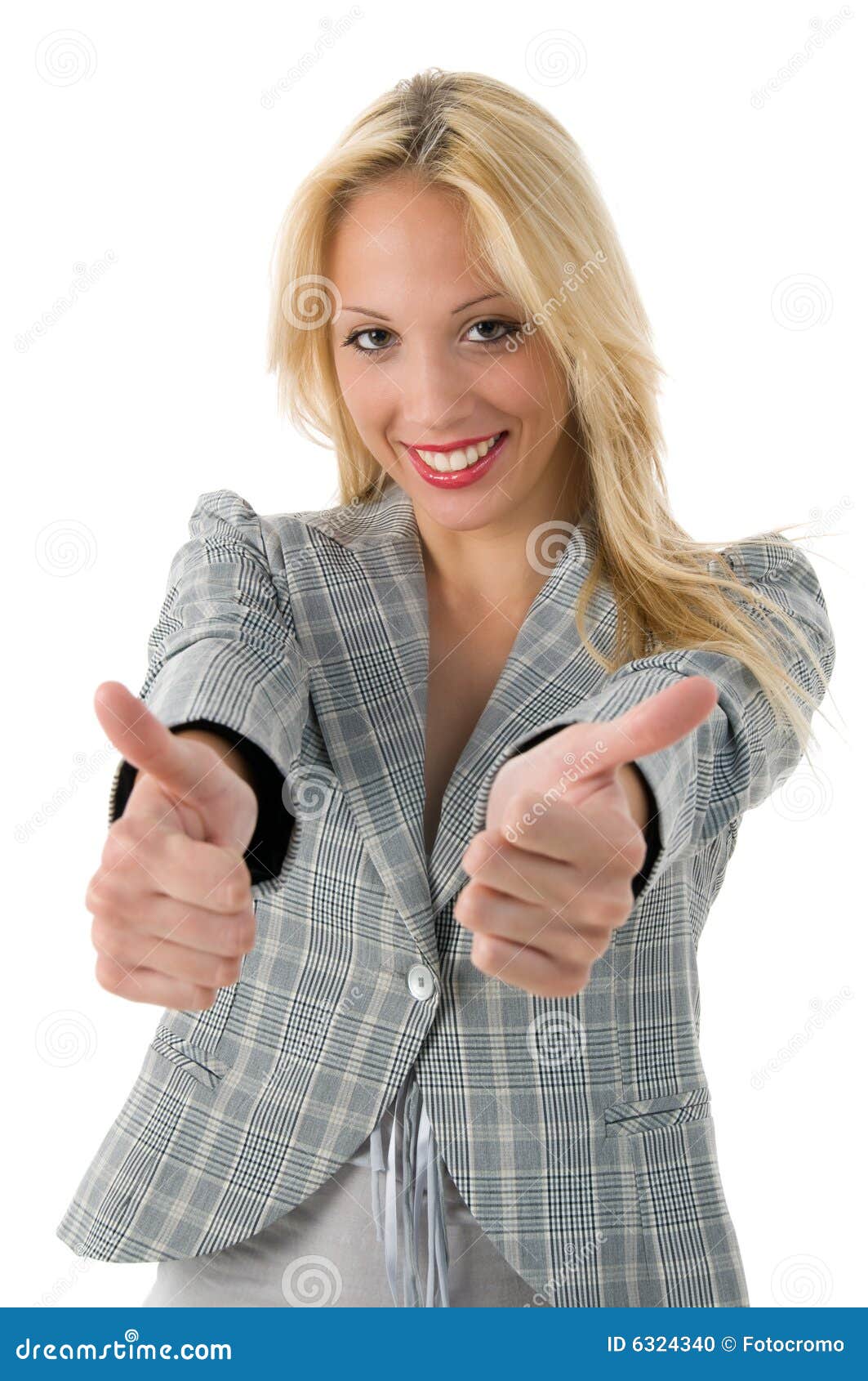 Business Woman with Thumbs Up Stock Photo - Image of cute, corporate ...