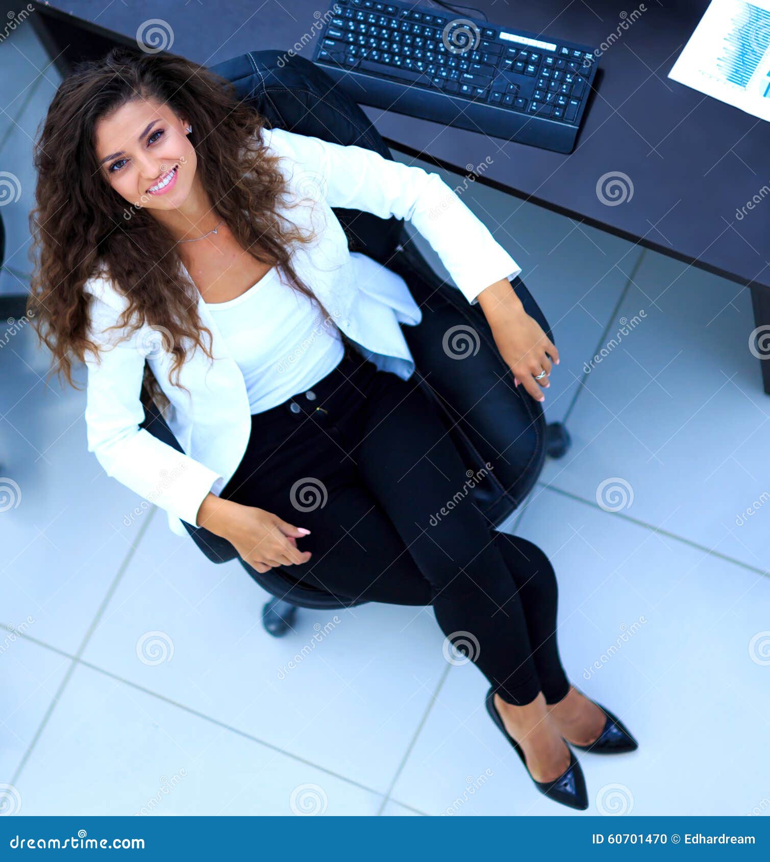 Business woman. Top view stock photo. Image of full, happy - 60701470