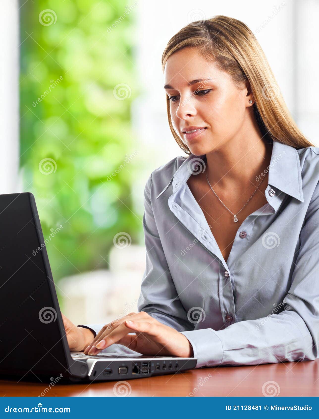 Business woman typing stock image. Image of work, business - 21128481